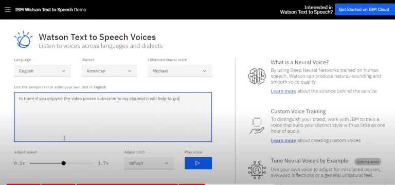 Watson Text to Speech – Nexright